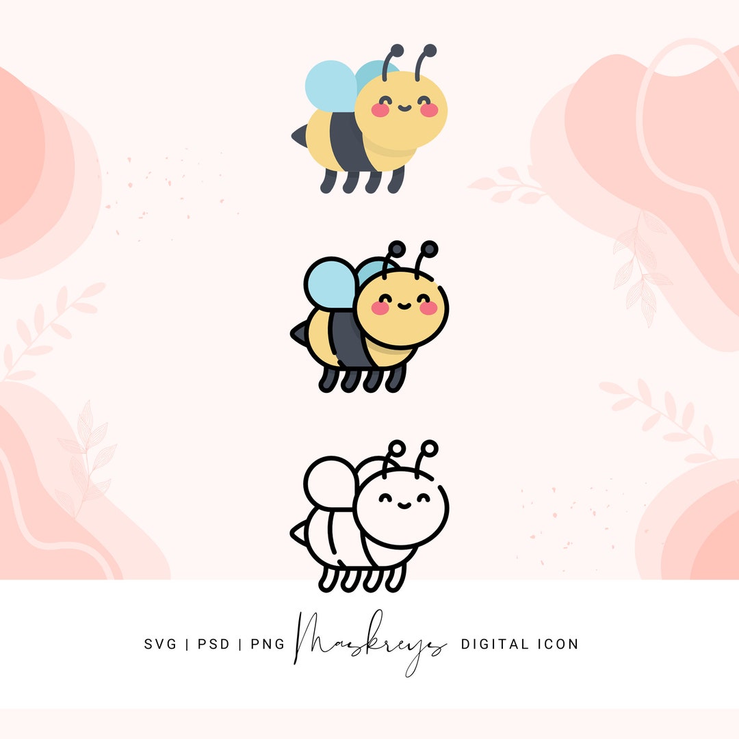 Bumblebee Bee SVG Icon. Honey Bee PNG PSD Vector Icon. Bee - Etsy Canada