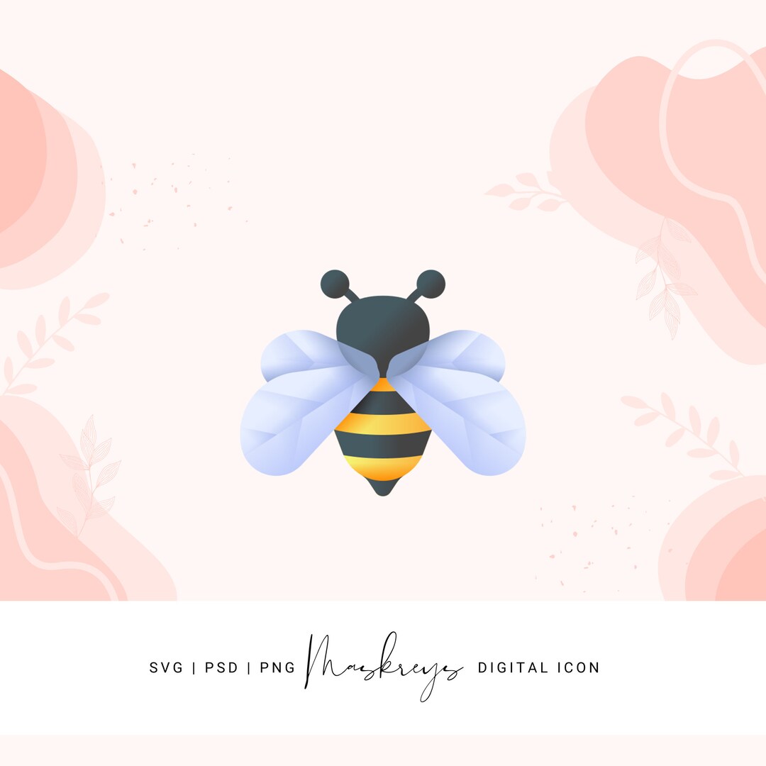 Bumblebee Bee SVG Icon. Honey Bee PNG PSD Vector Icon. Bee - Etsy