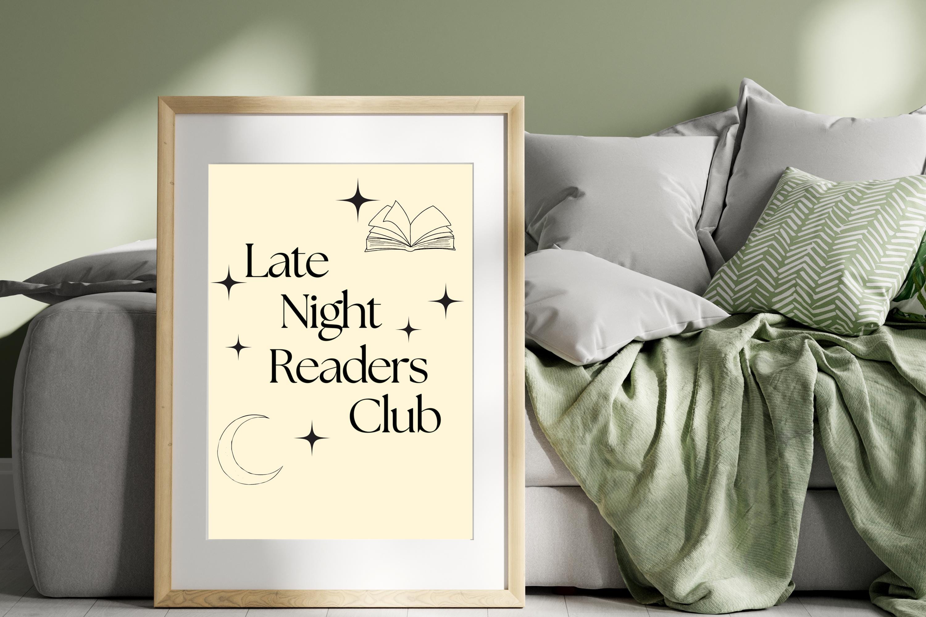 Late Night Reader Printable Wall Art for Book Lovers Gift for Reader ...