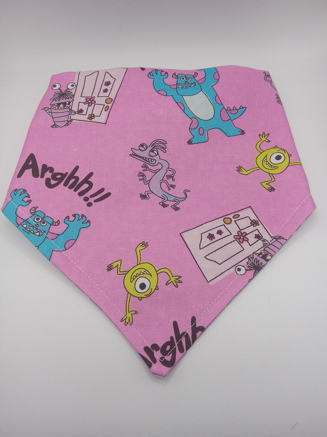 Pet Bandana: Monster's Inc. Pixar Sully, Mike Boo and Randy on Pink ...