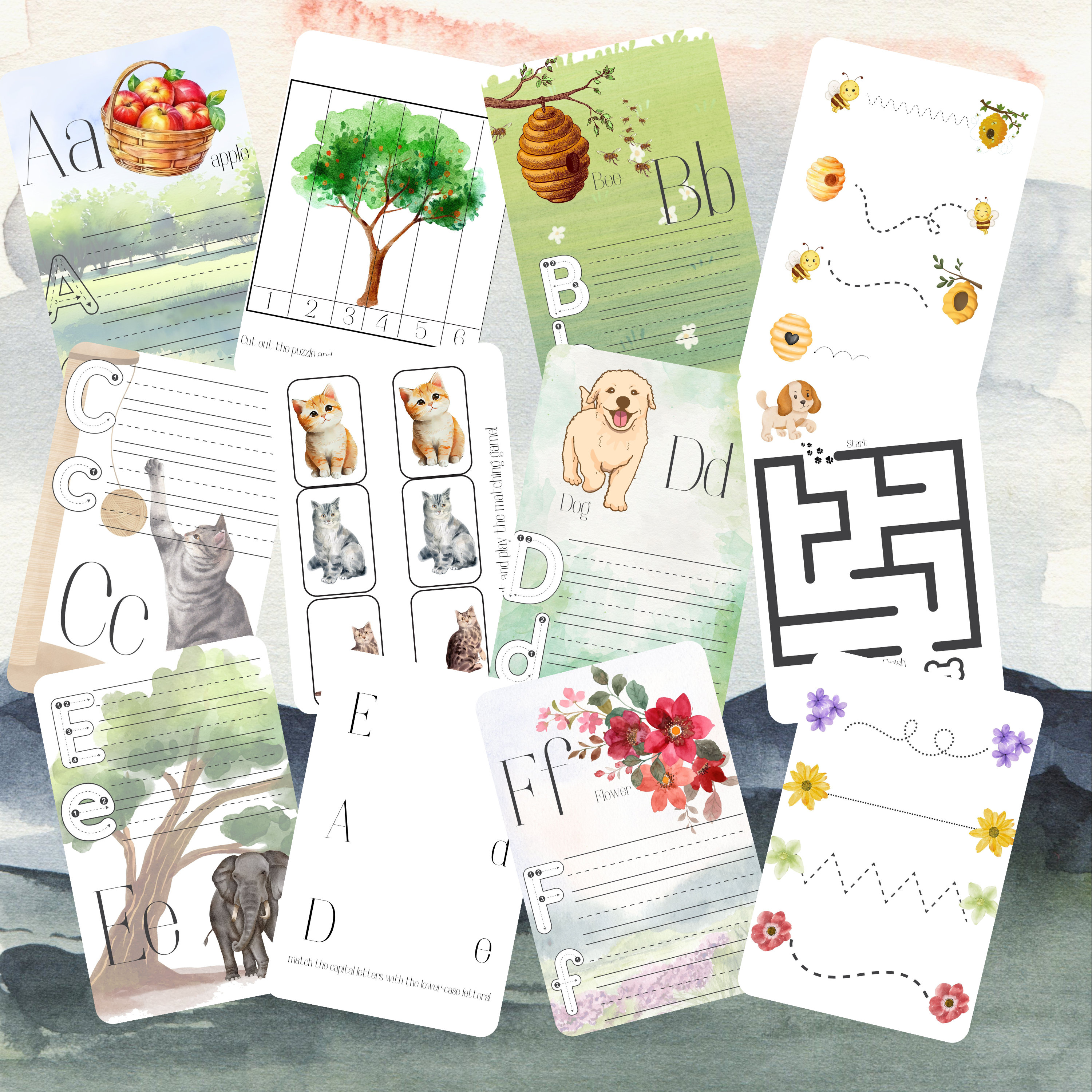 Pre K Alphabet Learning Worksheets, Alphabet Book, ABC Book - Etsy