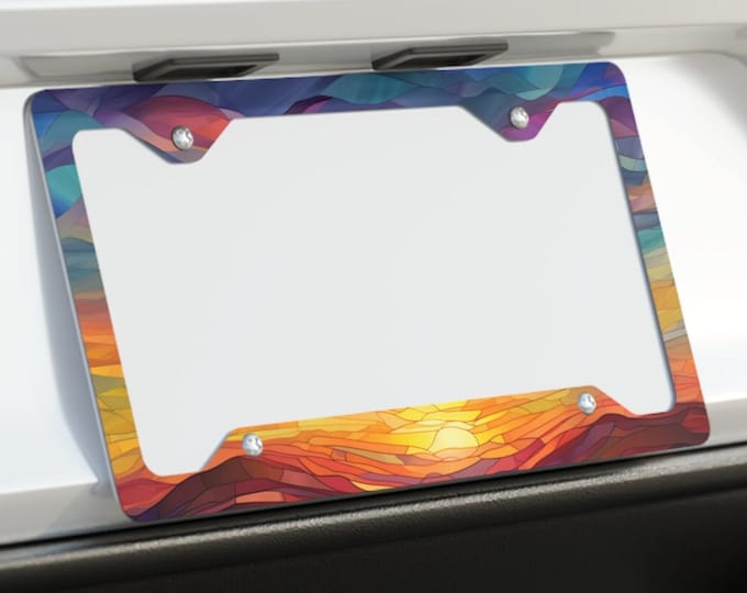 Beautiful Butterflies License Plate Frame, Colorful Purple Blue ...