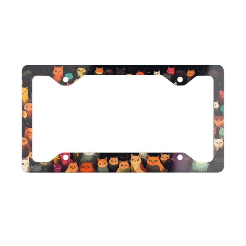 Anime Dark Cats License Plate Frame // Cute Kawaii Kitties - Etsy