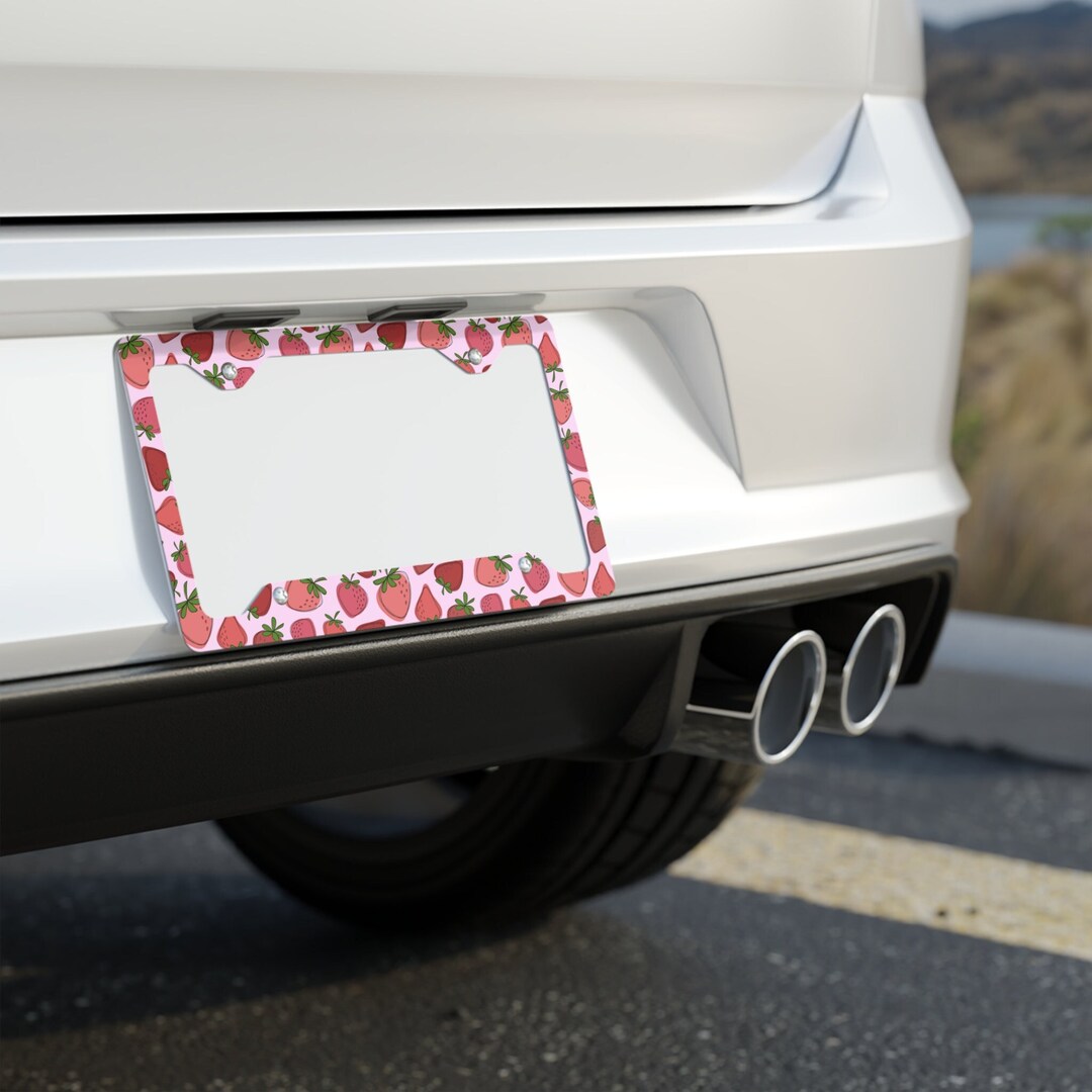 Sweet Strawberries License Plate Frame, Strawberry Vanity Plate Holder ...