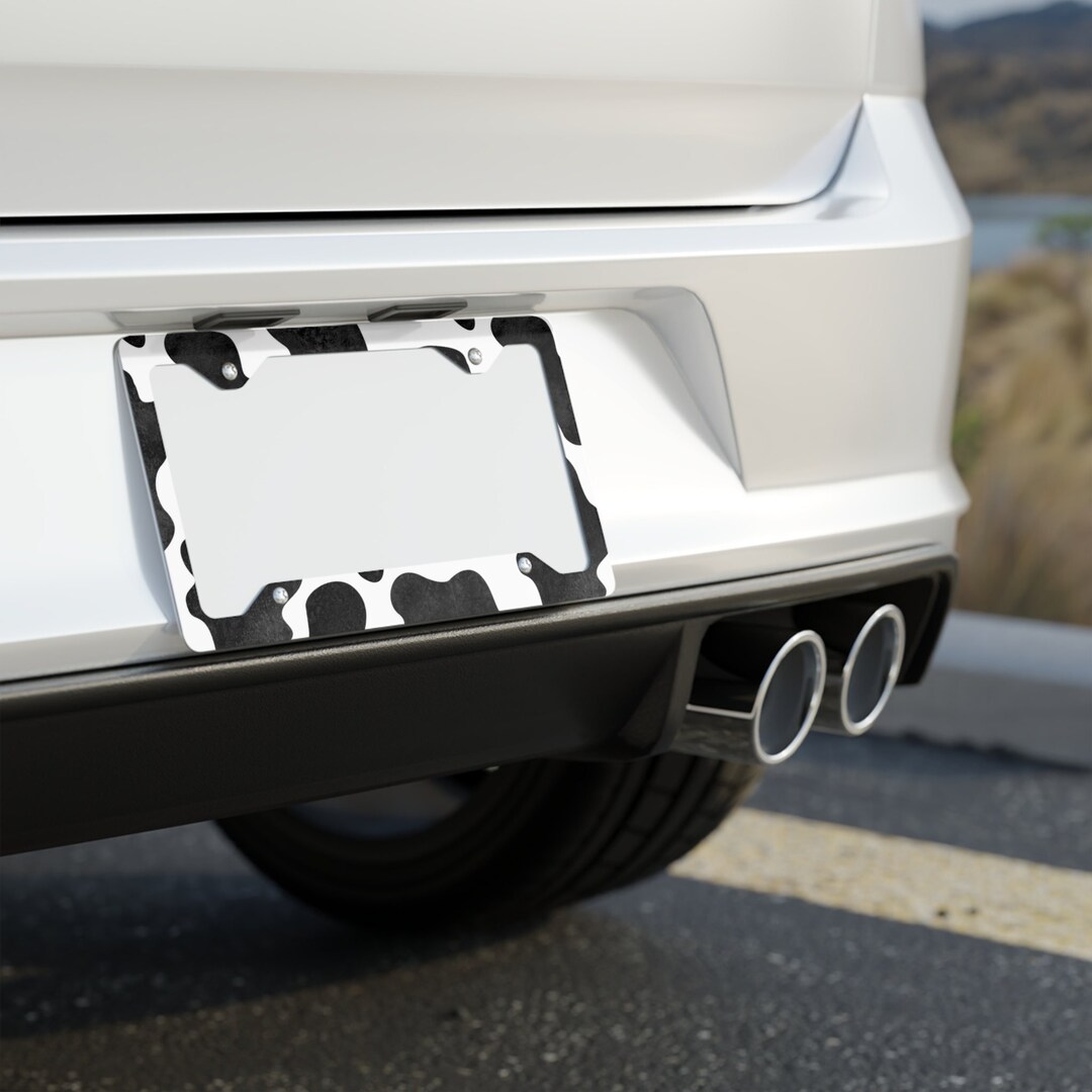 Cow Print Metal License Plate Frame - Etsy