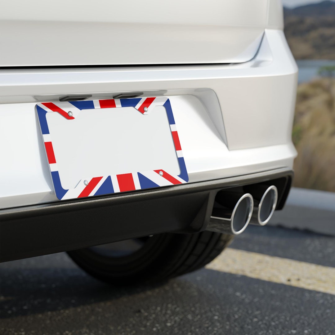 British Flag License Plate Frame, UK Patriotic Vanity Plate Holder, the ...