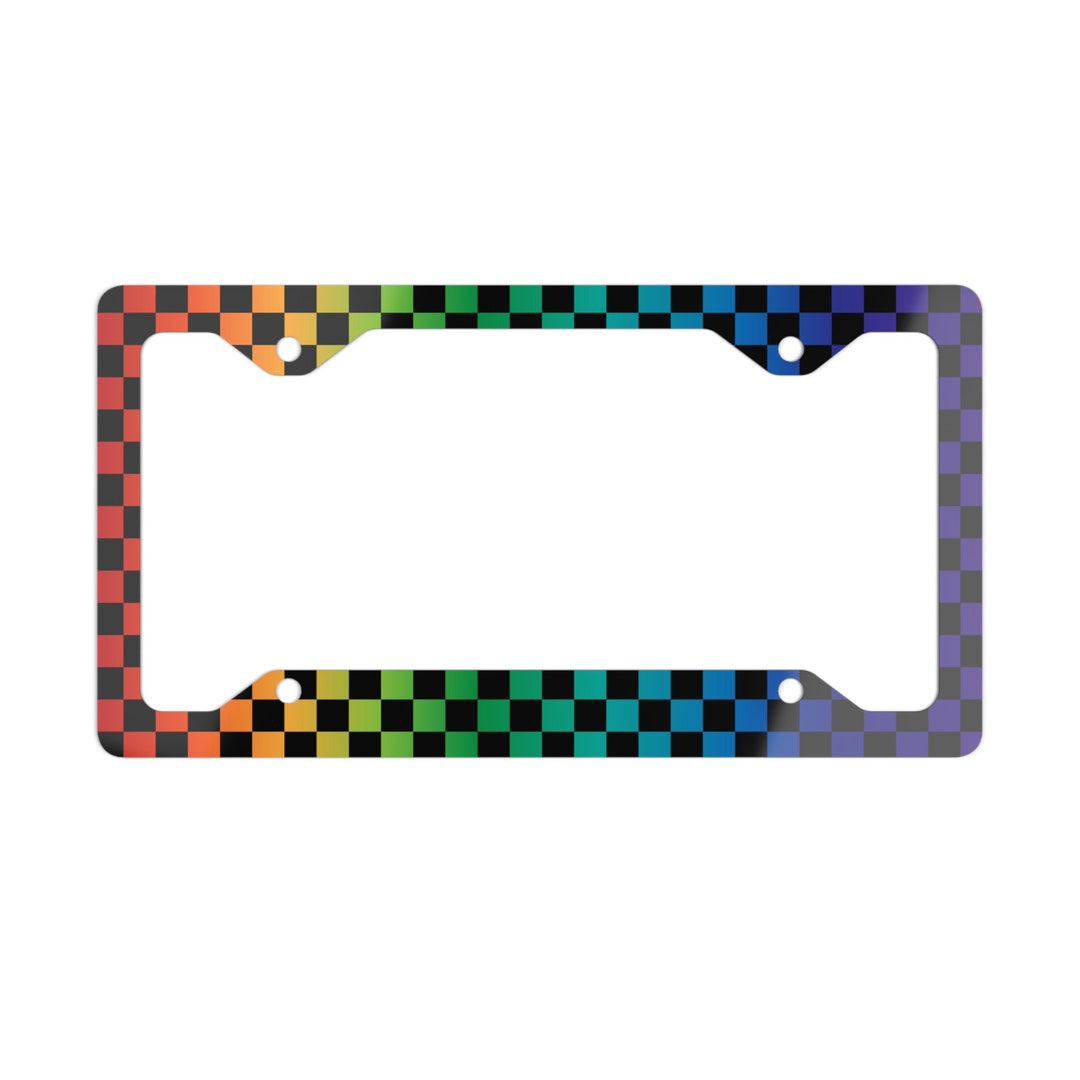Rainbow Gradient Chess Board Checker Metal License Plate - Etsy