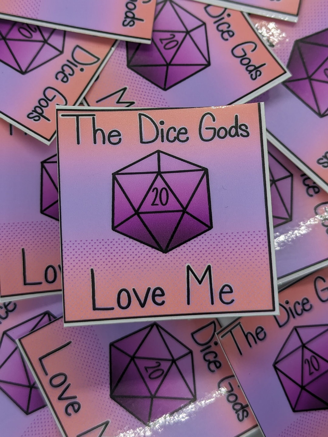 Dice Gods Sticker DND Inspired Nat 20 Sticker Dice Gods Love Me - Etsy