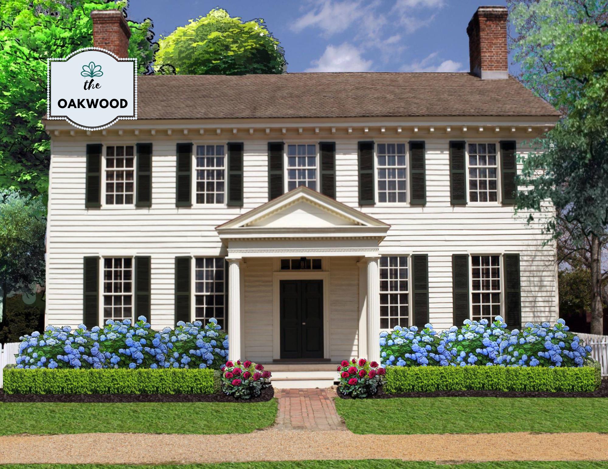 The Oakwood - Formal Front Yard Landscape Design | Customized to Your ...