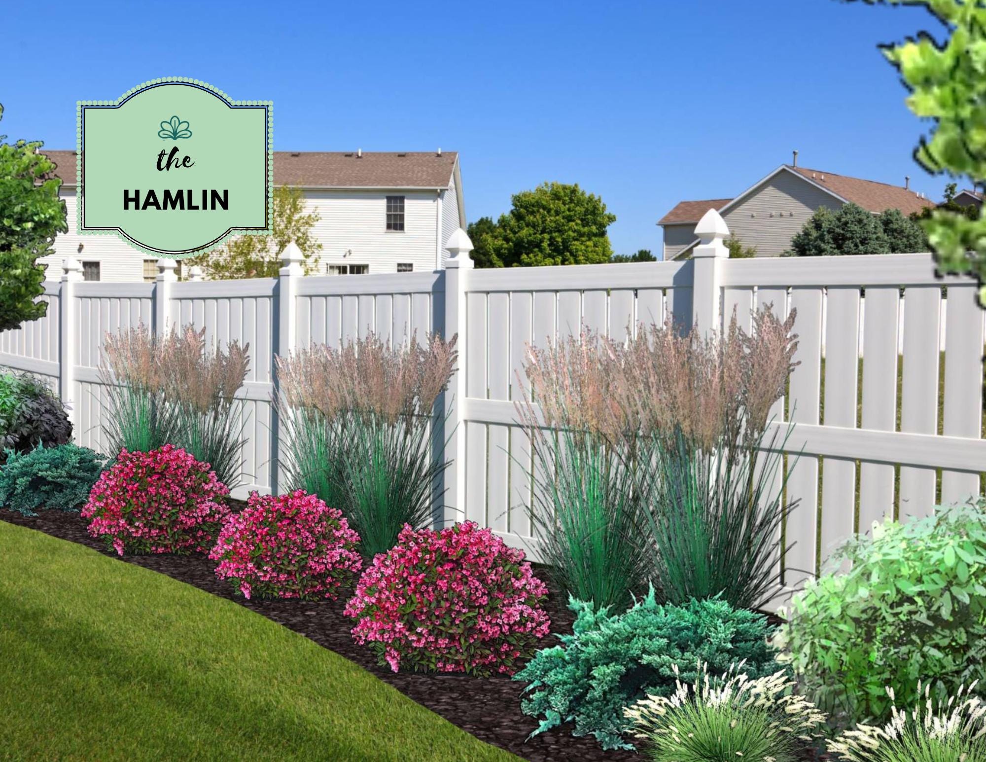The Hamlin | Low-maintenance, Back Border Landscape Design ...