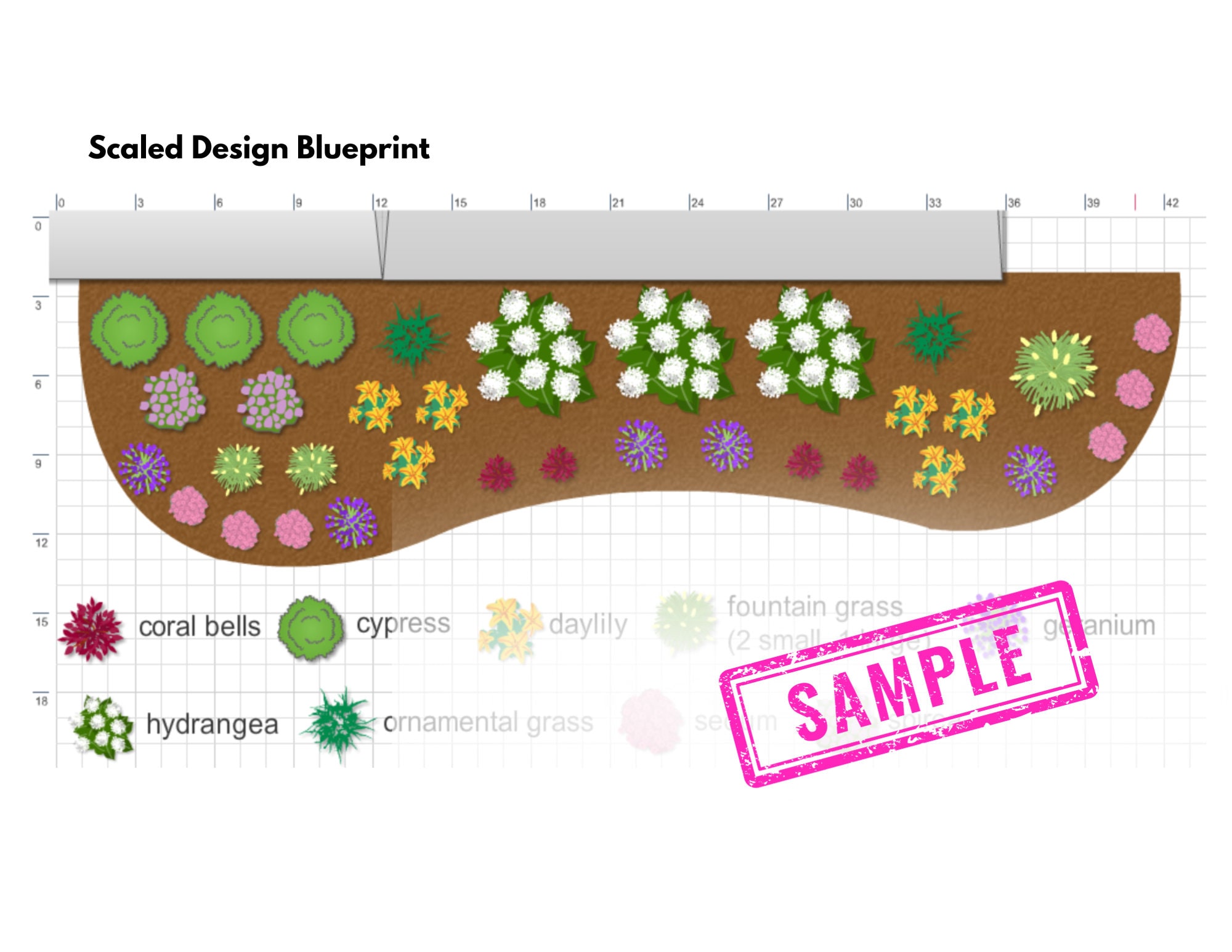The Heritage Cottage Garden Design - Red, White & Blue Flower Plan ...