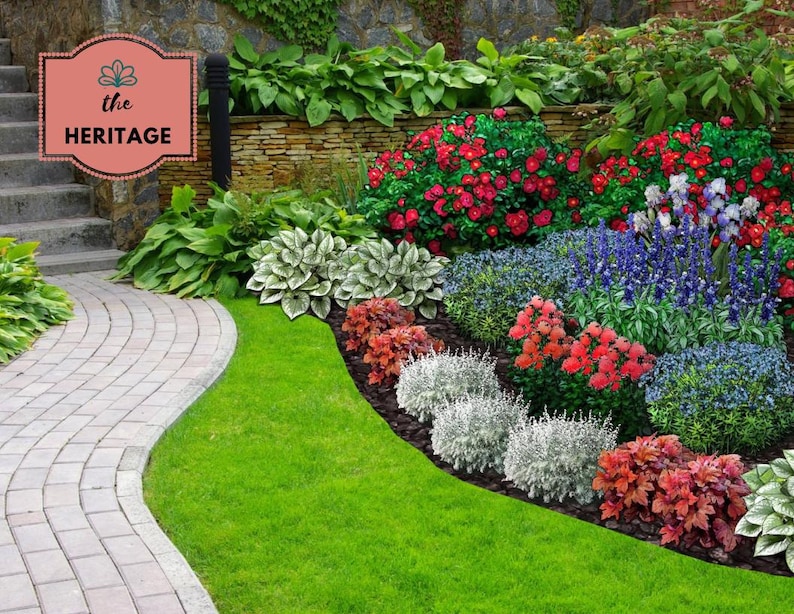 The Heritage - Red White & Blue Garden | Part Sun Cottage Design Plan ...