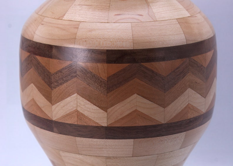 Handmade Segmented Wood Vase: Lathe Turned Hardwood Decor - Etsy