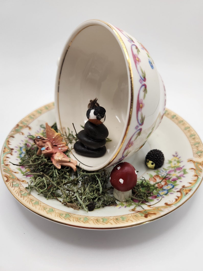 Micro Teacup Fairy in Full Size Vintage Teacup - Etsy