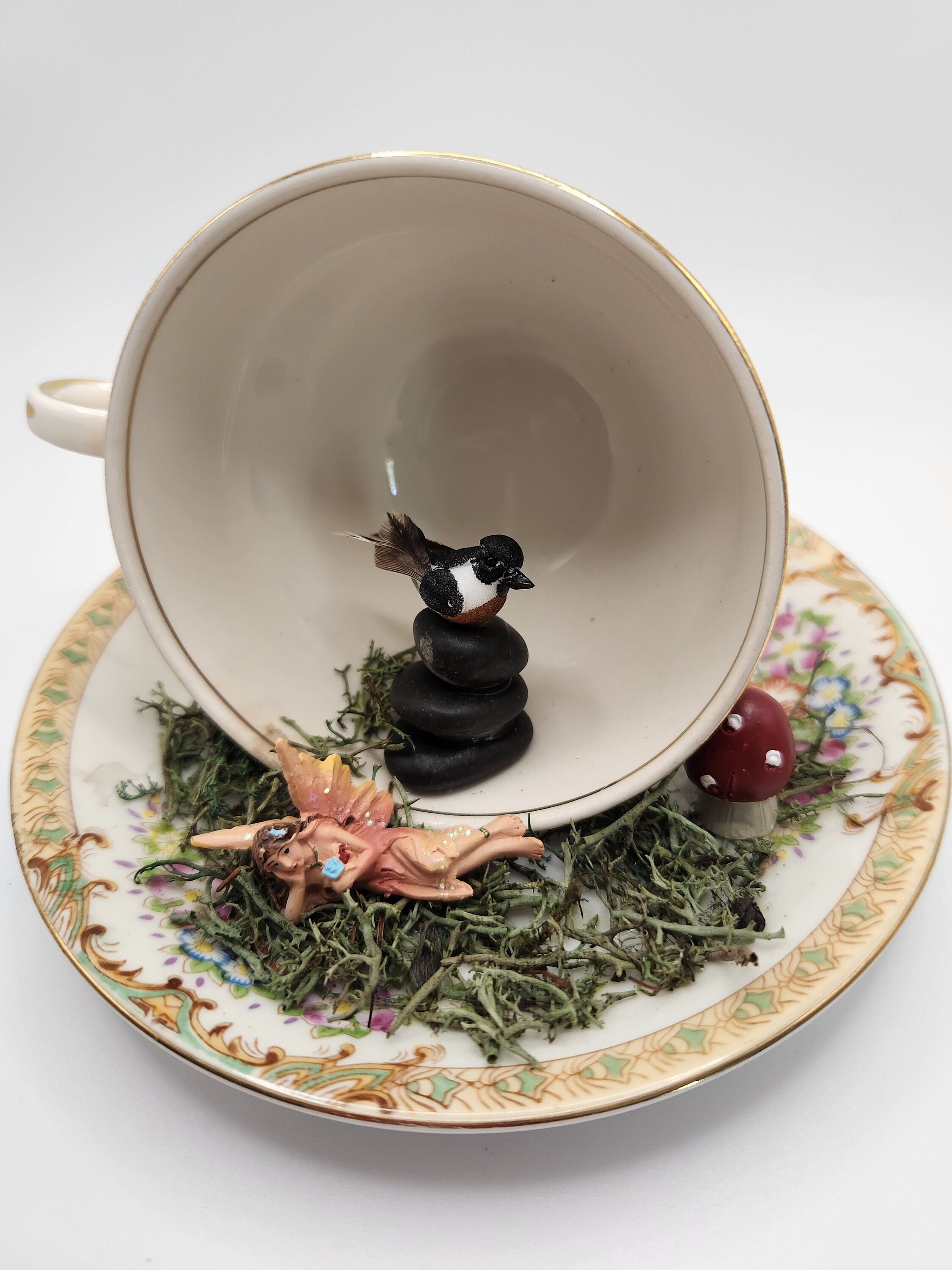 Micro Teacup Fairy in Full Size Vintage Teacup - Etsy