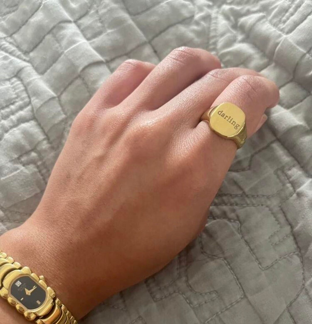 Darling Ring - Gold Signet Darling Ring - Etsy
