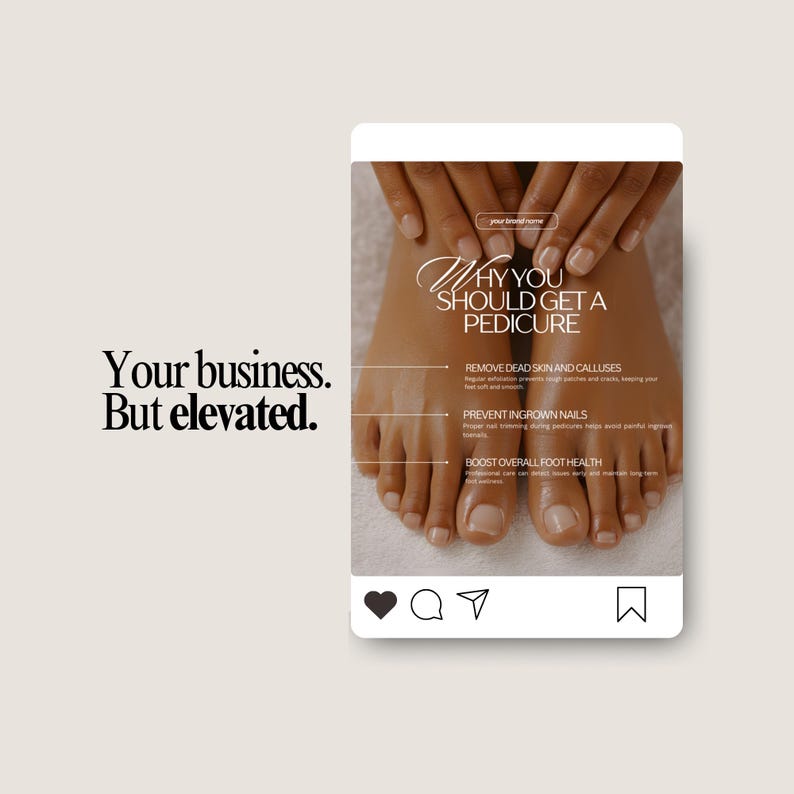 Pedicure Instagram Post Templates, Podiatrist Social Media Content ...