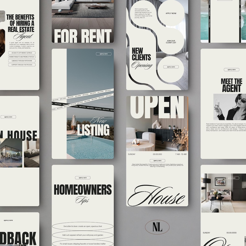 Real Estate Instagram Templates, Realtor Social Media Pack: Canva ...