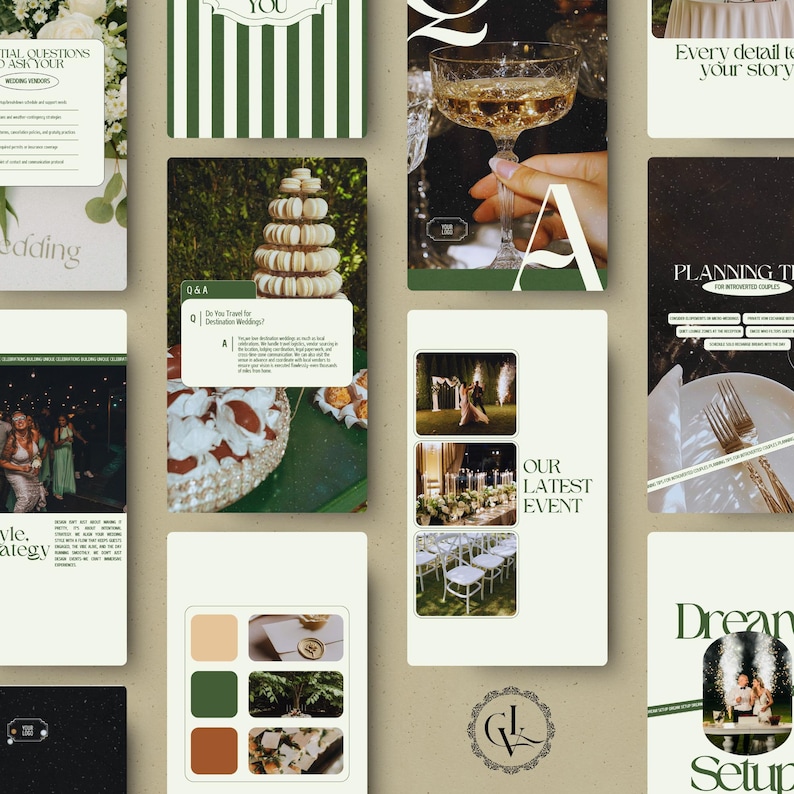 Wedding Planner Instagram Post Templates, Canva Editable Socia Media ...
