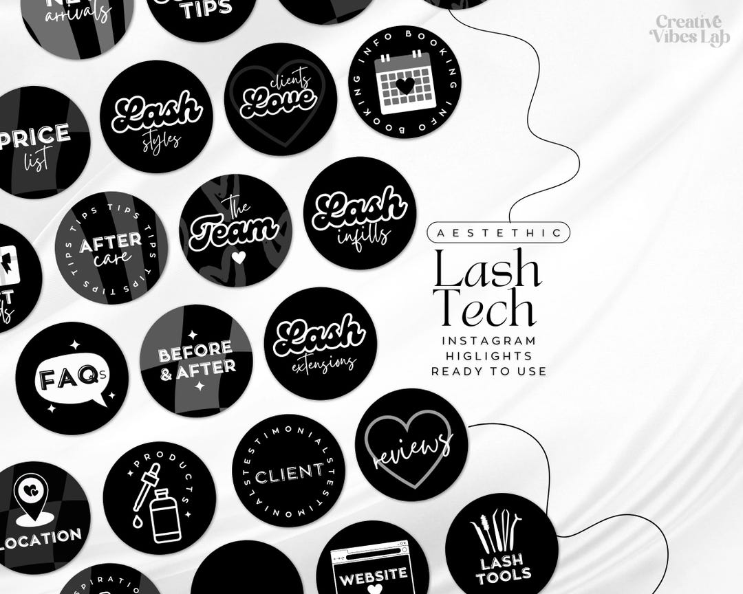 Lash Tech Instagram Highlights Covers, Feminine Story Icons (digital ...