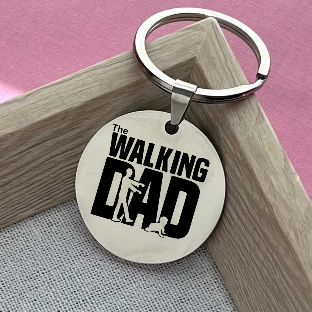 Custom the Walking Dad Stainless Steel Keychain - Personalized Zombie ...