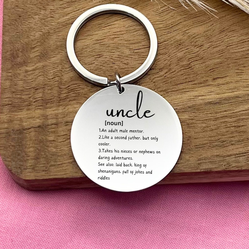 Custom Uncle Definition Stainless Steel Keychain - Personalized Uncle ...