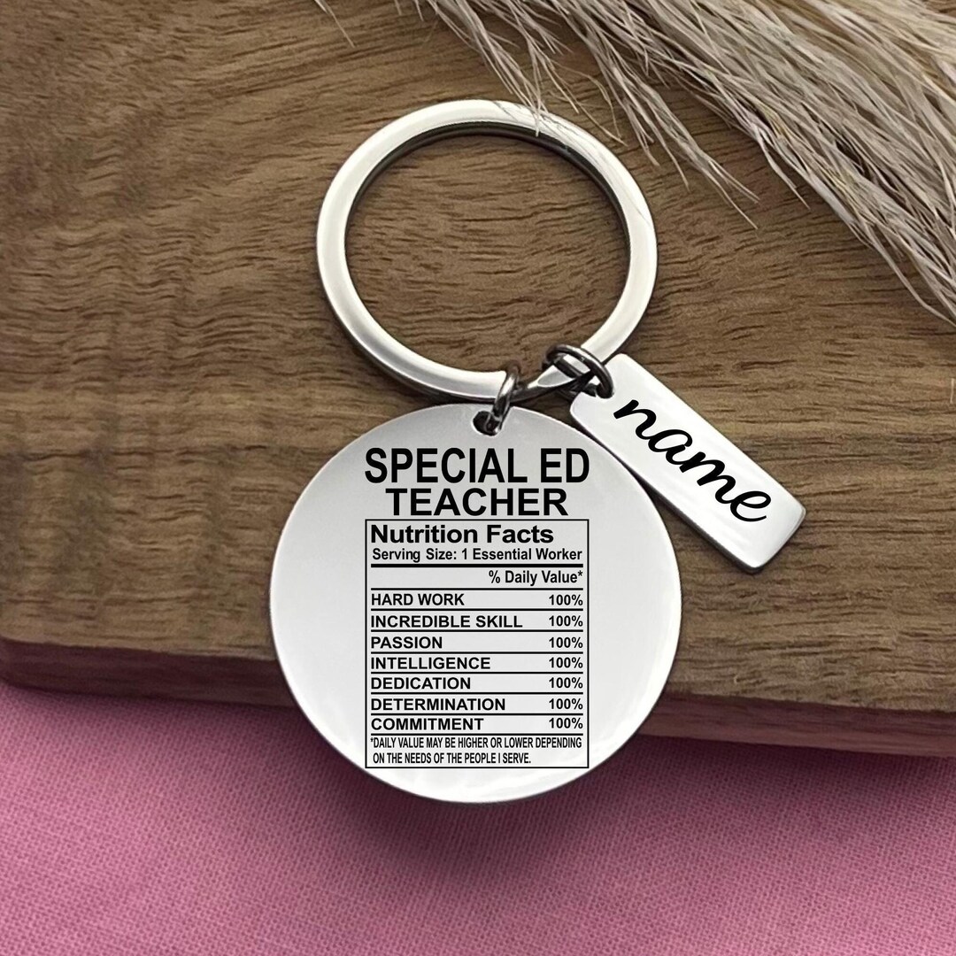 Custom Special Ed Teacher Keychain: Funny Stainless Steel Keyring - Etsy