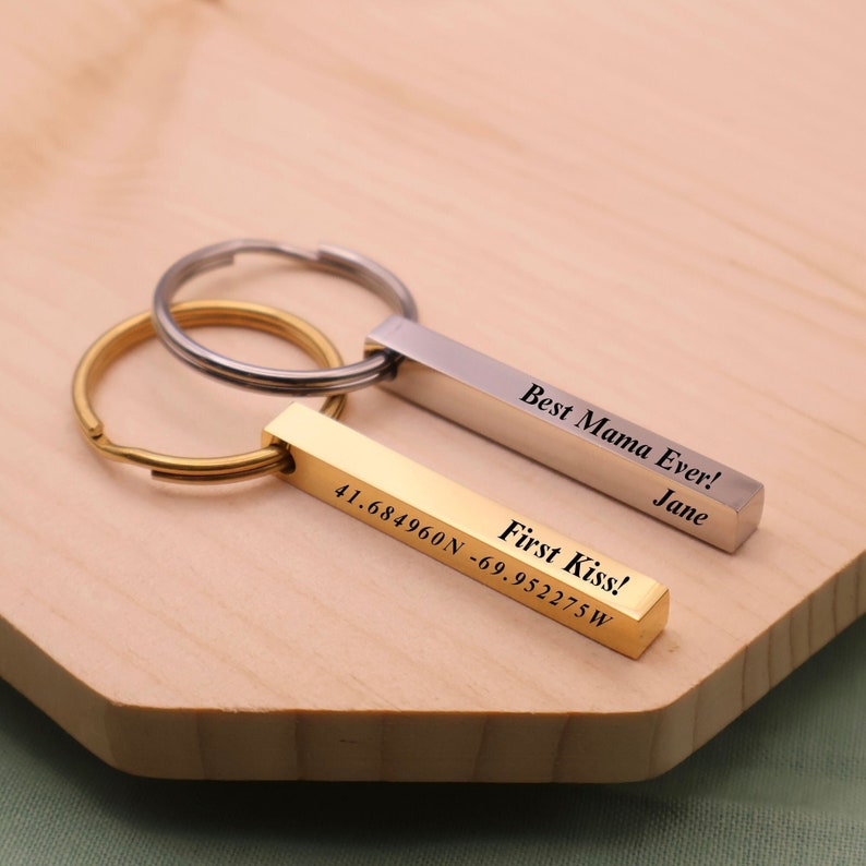 Custom 3D Bar Keychain: Personalized Location Gift - Etsy