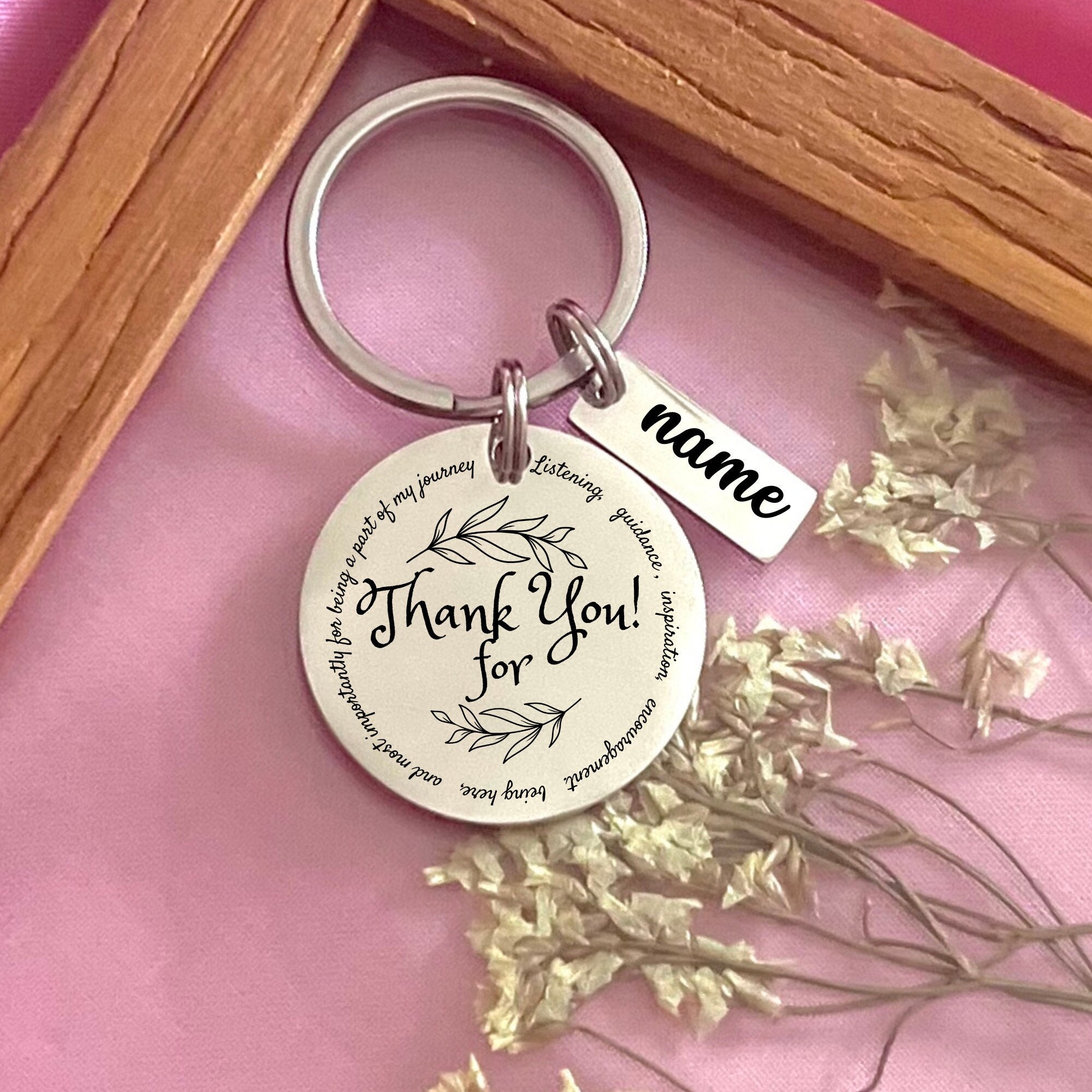 Personalized Thank You Stainless Steel Keychain - Appreciation Gift - Etsy
