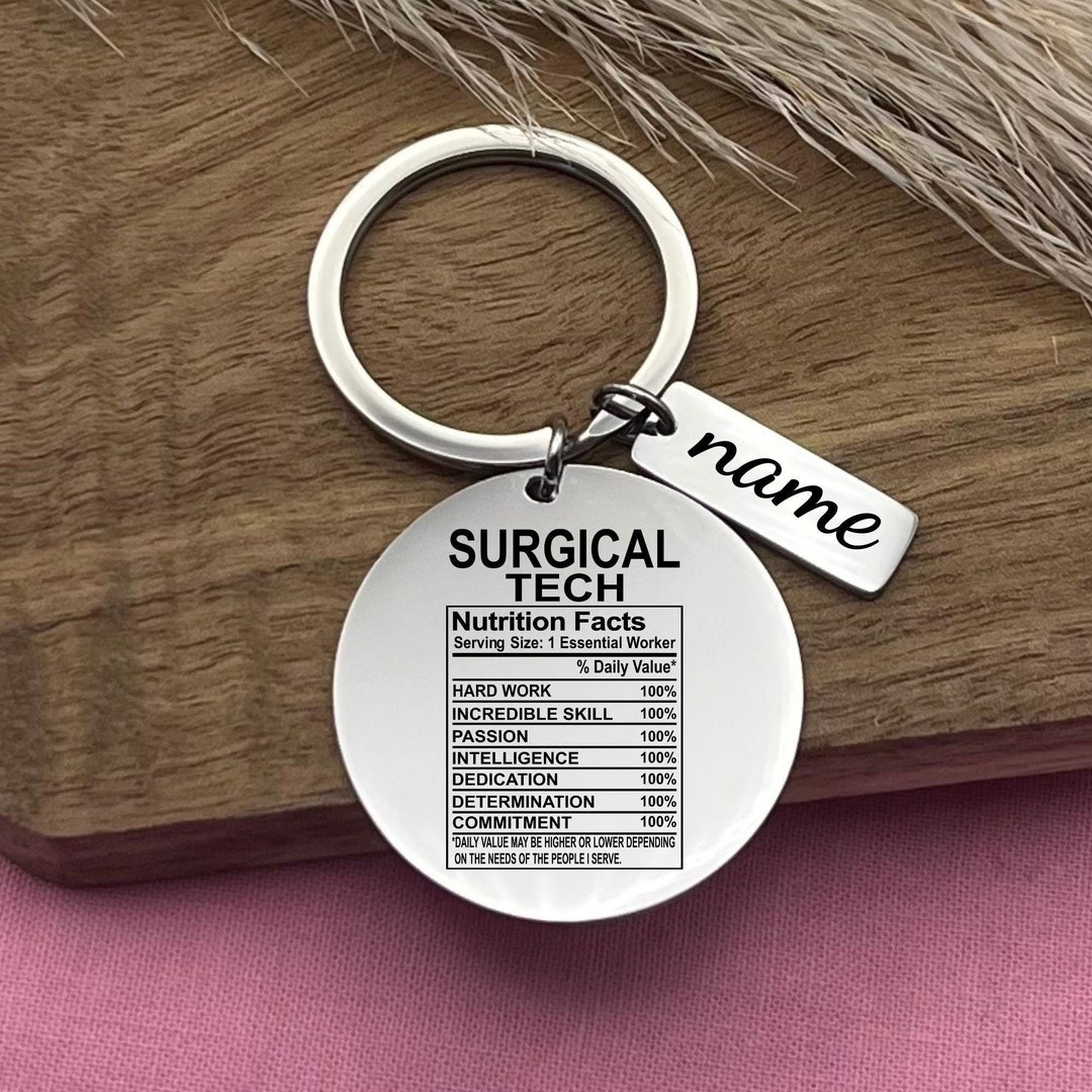 Custom Surgical Tech Keychain: Stainless Steel Profession Keyring - Etsy