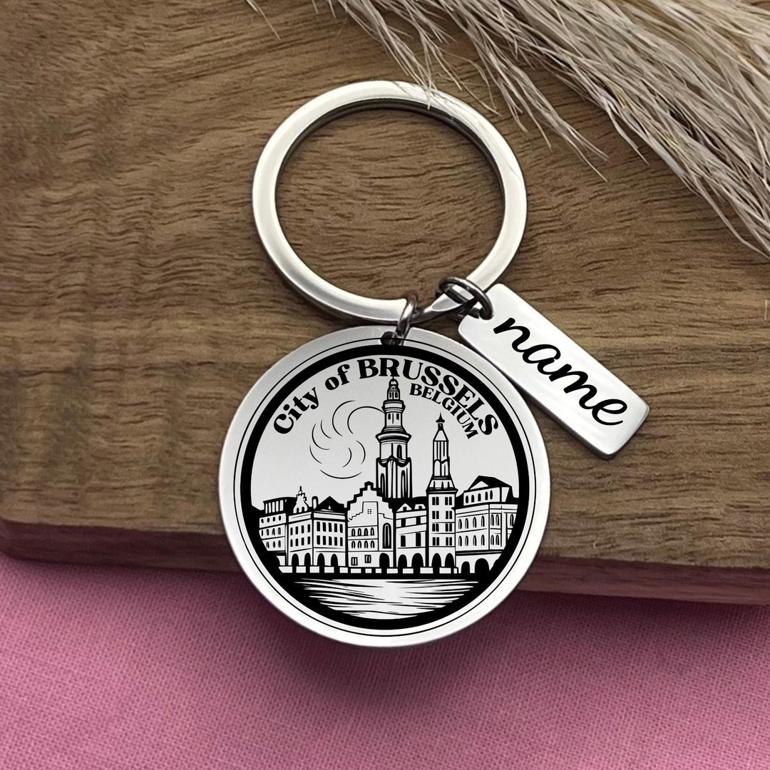Personalized Brussels Stainless Steel Keychain - Brussels Souvenir ...