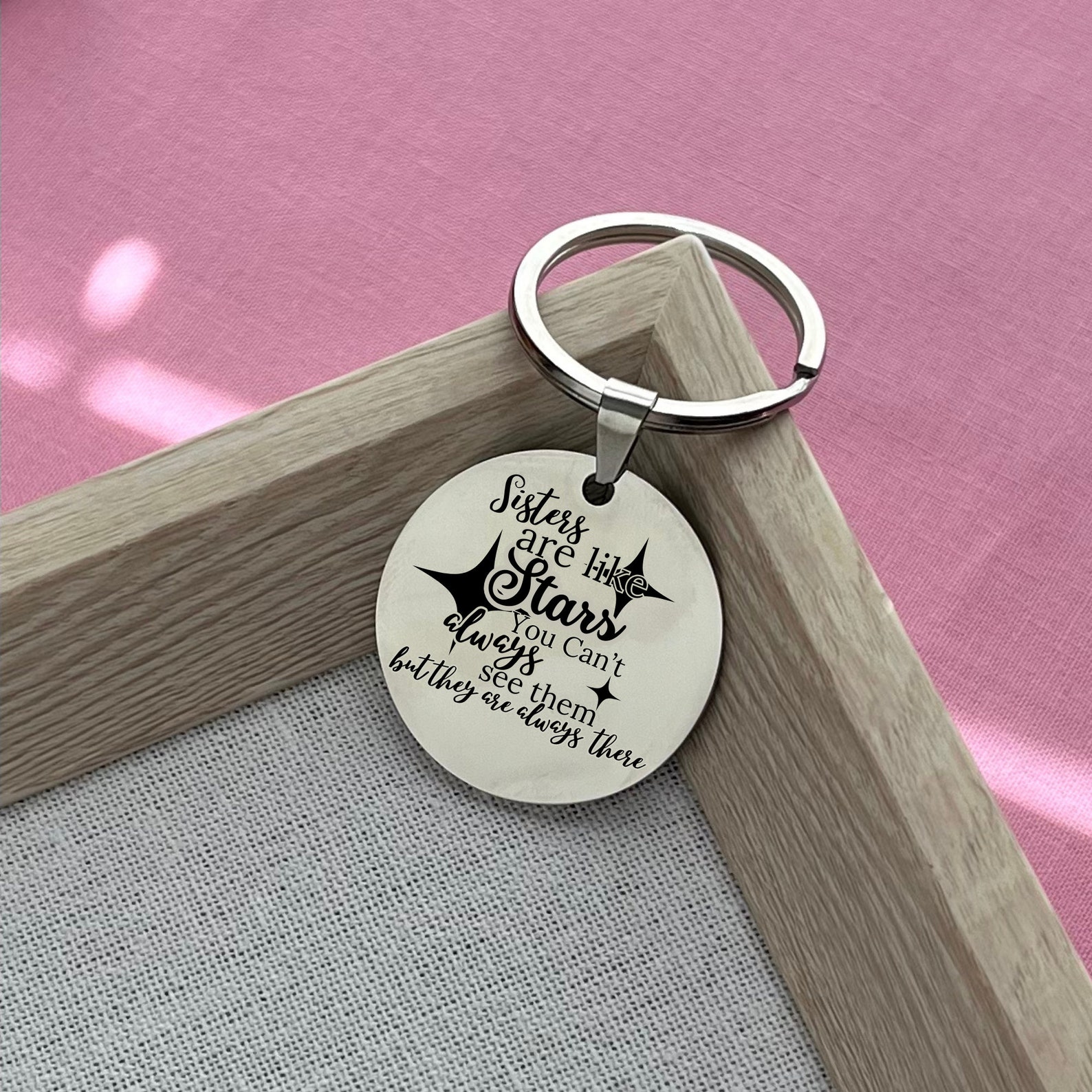Personalized Sisters Are Like Stars Stainless Steel Keychain - Sisterly ...