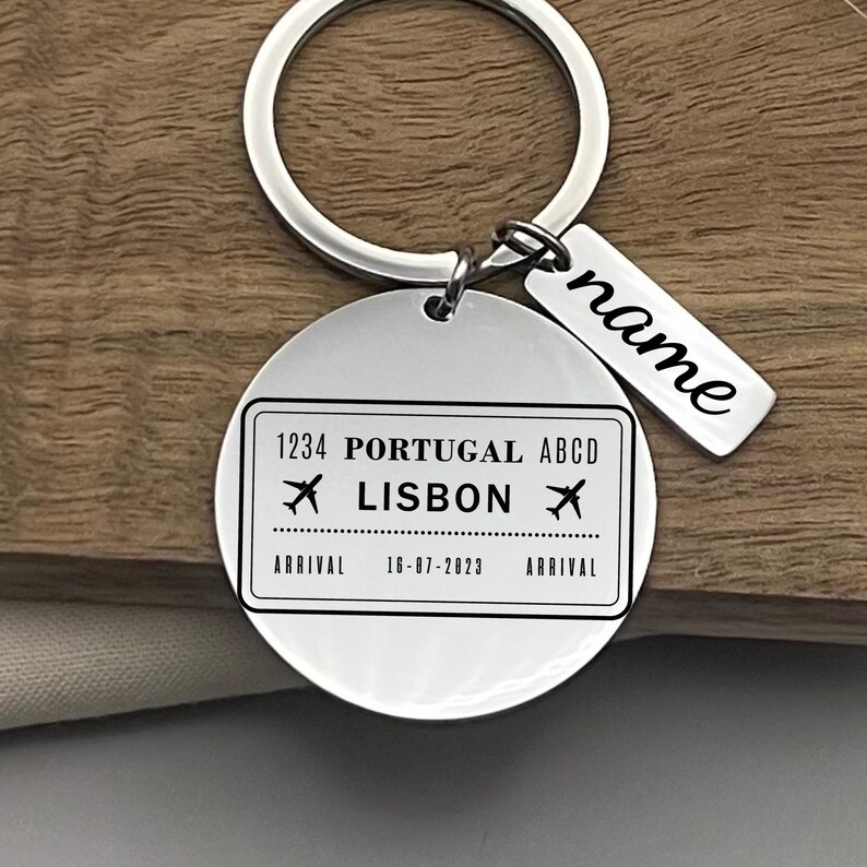 Personalized Lisbon Passport Stamp Stainless Steel Keychain, Lisbon ...