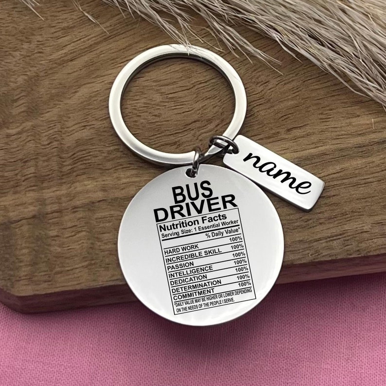 Custom Bus Driver Stainless Steel Keychain: Profession Keyring - Etsy