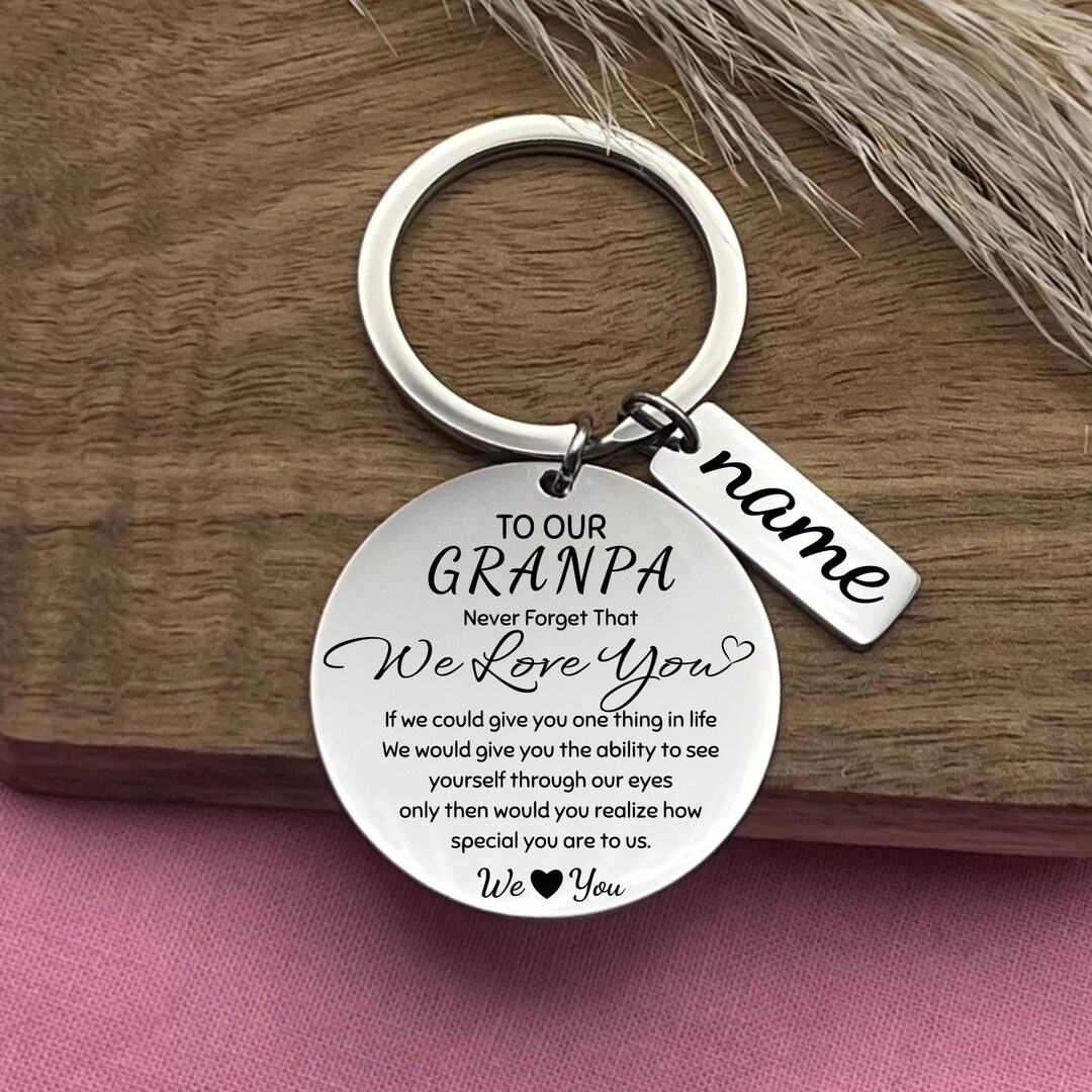 Personalized Grandpa Stainless Steel Keychain: Gift From Grandkids - Etsy
