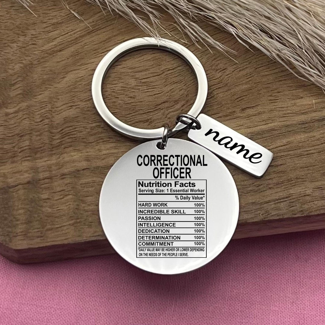 Correctional Officer Keychain: Funny Stainless Steel Profession Keyring ...
