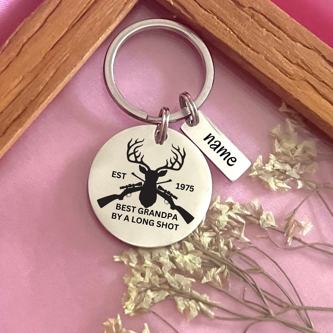 Personalized Hunting Grandpa Keychain: Stainless Steel Gift - Etsy
