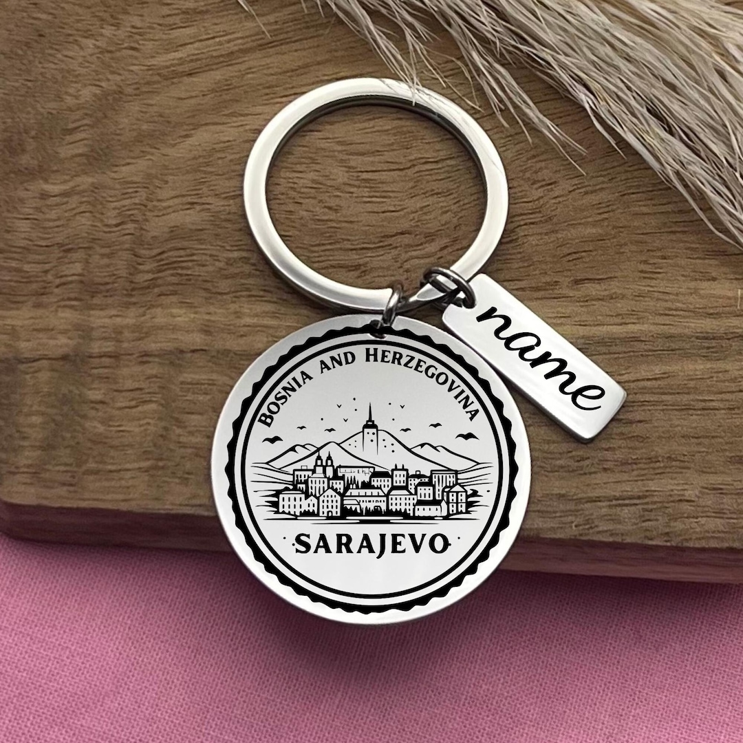 Personalized Sarajevo Stainless Steel Keychain: Bosnia Souvenir Gift - Etsy