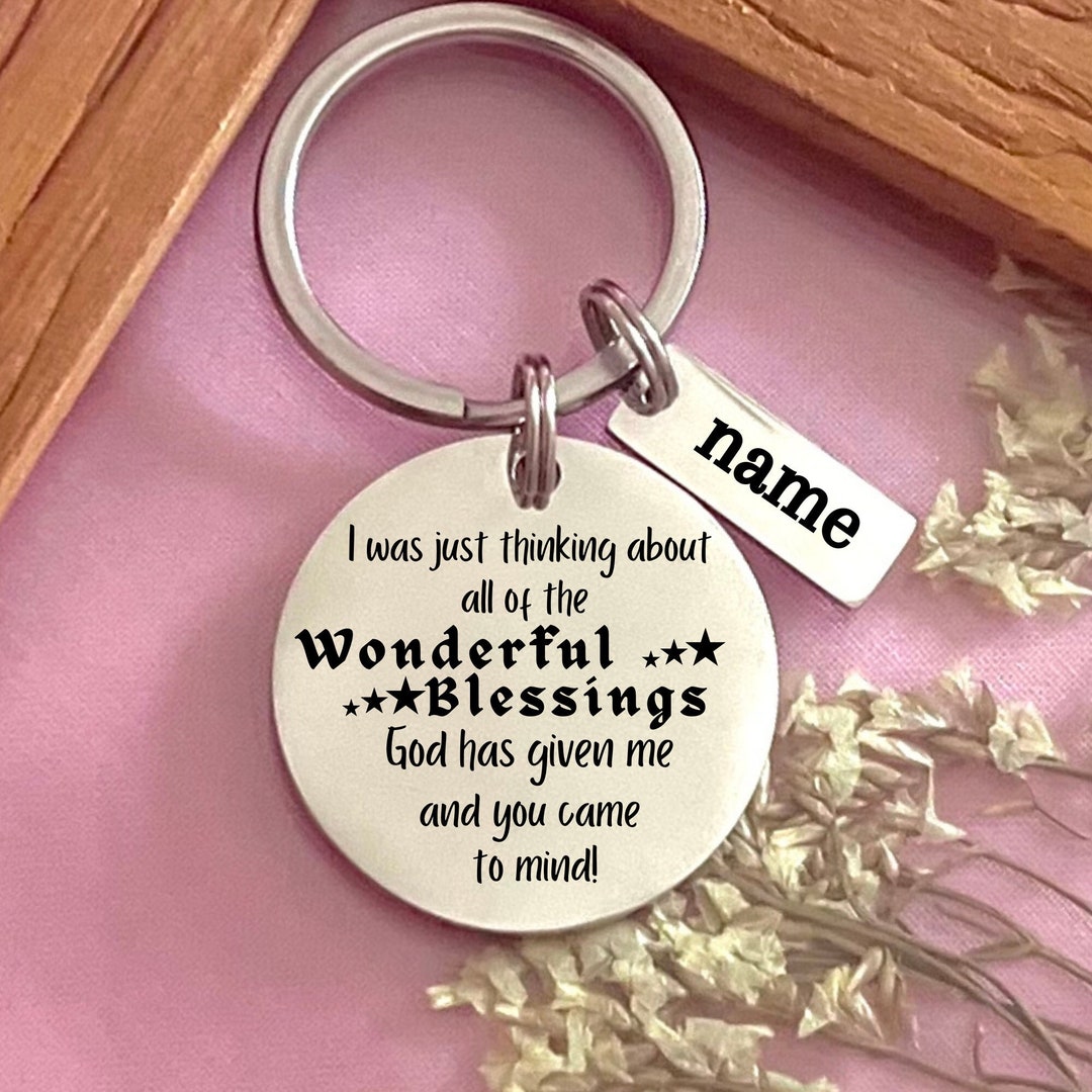 Custom Wonderful Blessing Stainless Steel Keychain - Personalized God's ...
