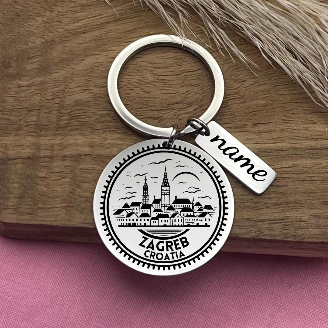 Personalized Zagreb Croatia Keychain: Stainless Steel Souvenir Gift - Etsy