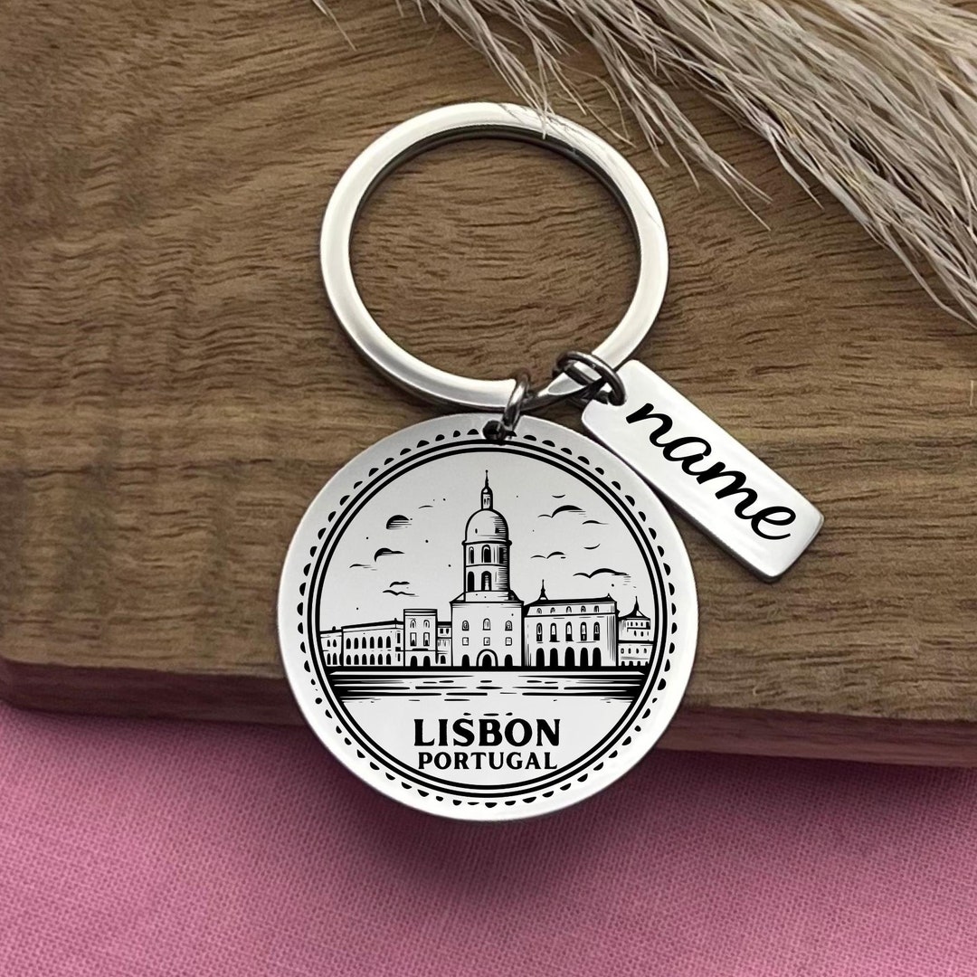Personalized Lisbon Keychain: Stainless Steel Portugal Souvenir - Etsy