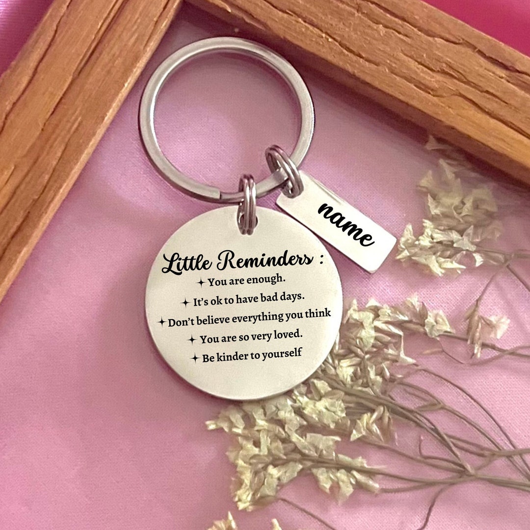 Custom Stainless Steel Affirmation Keychain: Positive Reminder Gift - Etsy