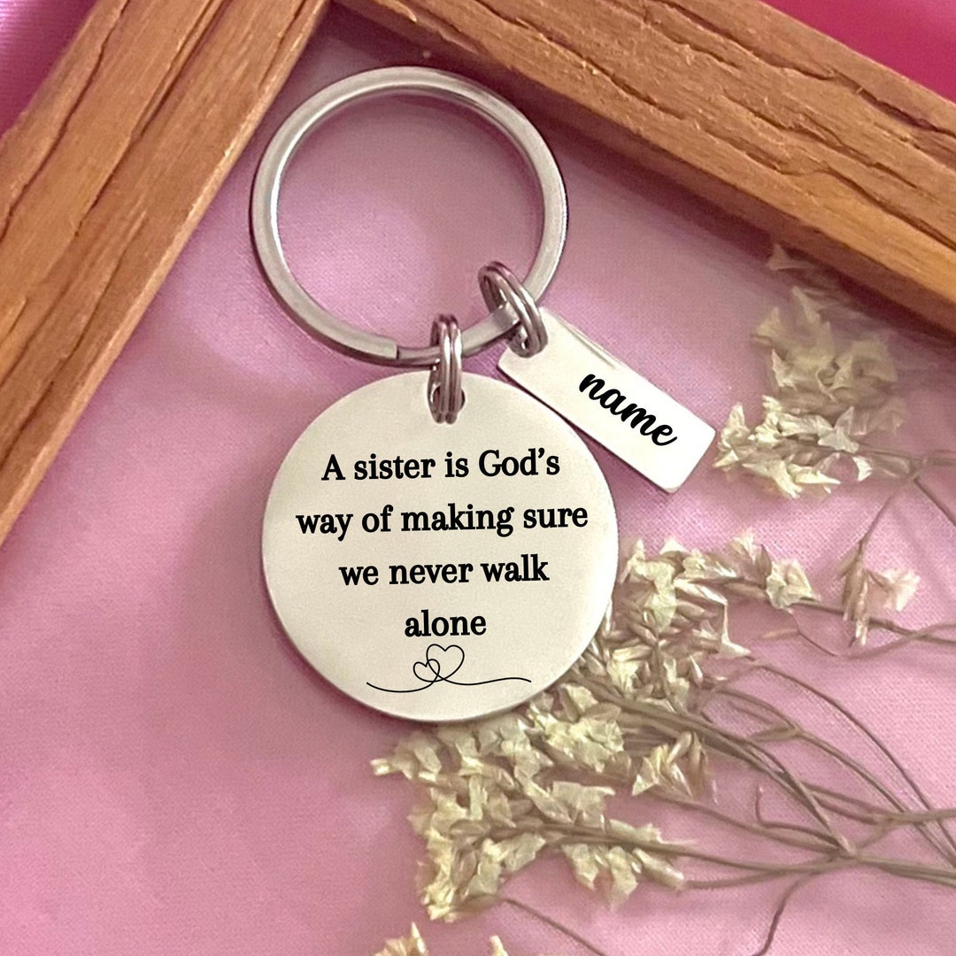 Personalized Sisterhood Keychain: Stainless Steel Sister Gift - Etsy