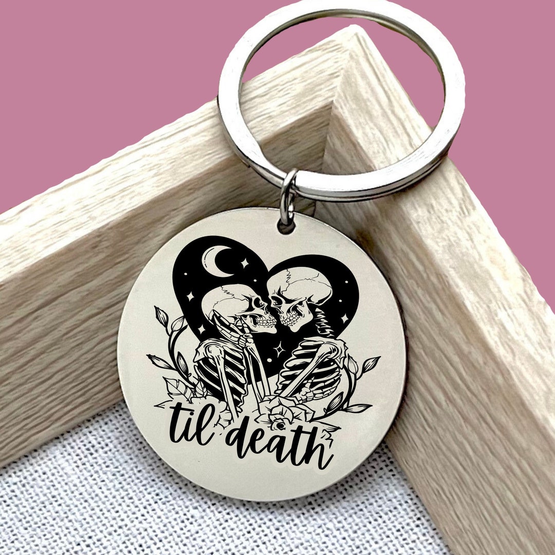 Personalized Til Death Stainless Steel Keychain - Custom Spooky Love ...
