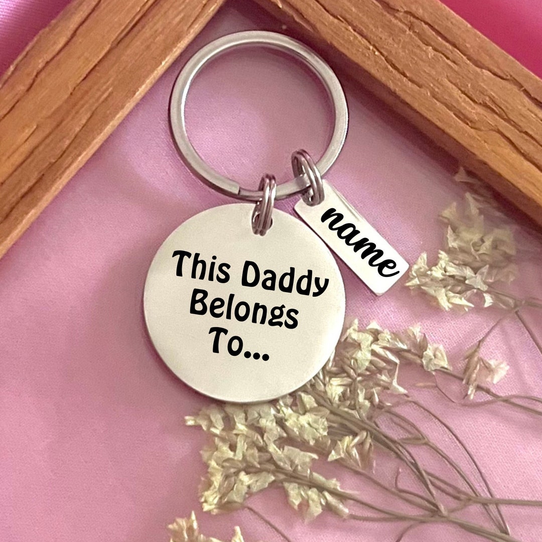 Personalized Stainless Steel Keychain: This Daddy/mommy Belongs To - Etsy