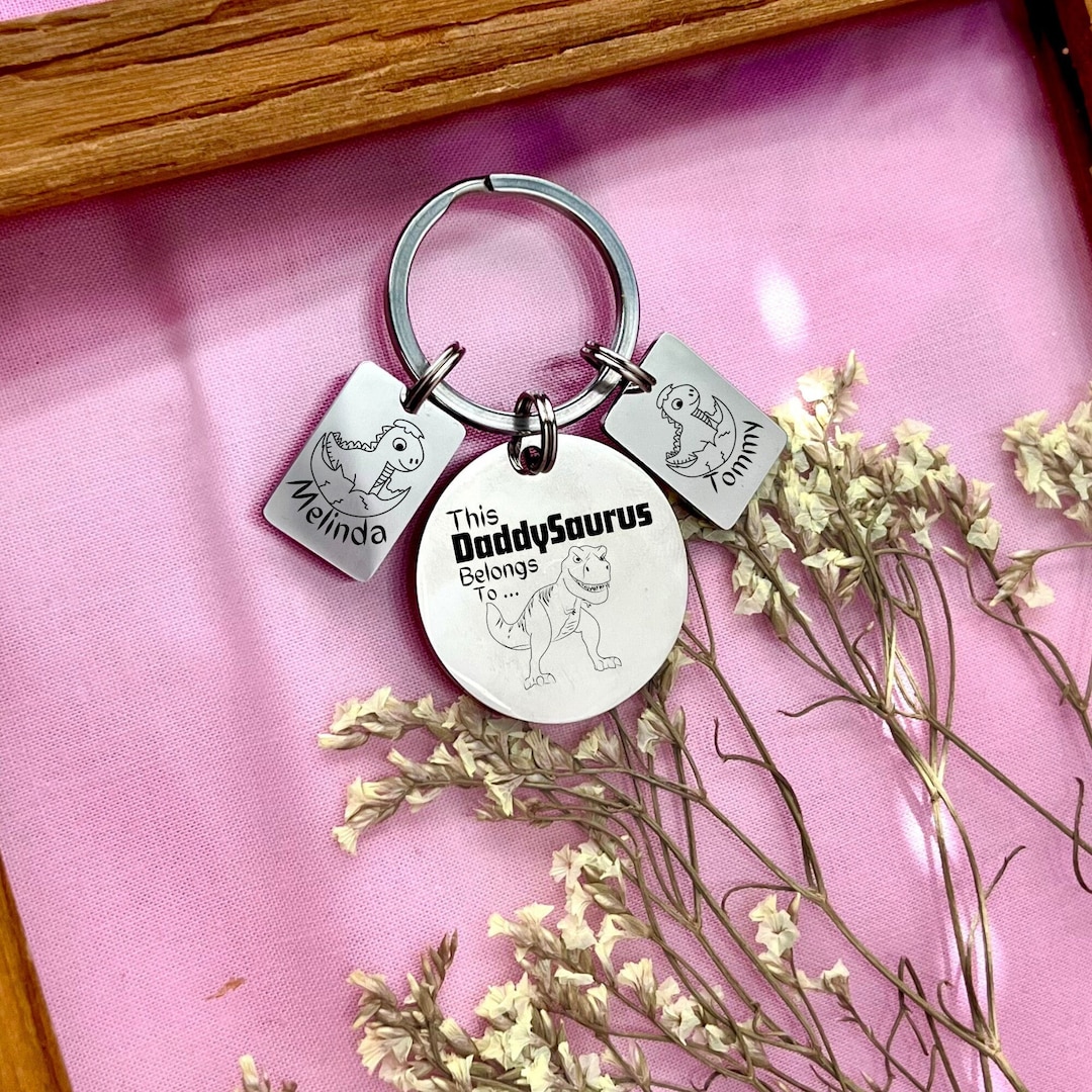 Custom This Daddysaurus Belongs to Stainless Steel Keychain ...