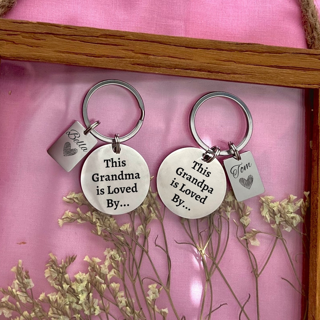 Personalized Grandma/grandpa Keychain: Stainless Steel Gift - Etsy