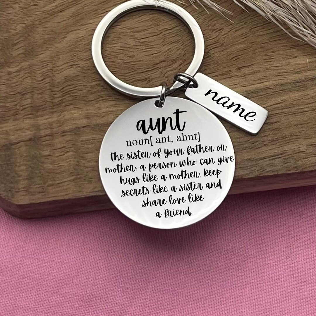 Personalized Aunt Definition Stainless Steel Keychain - Aunt Love Gift ...