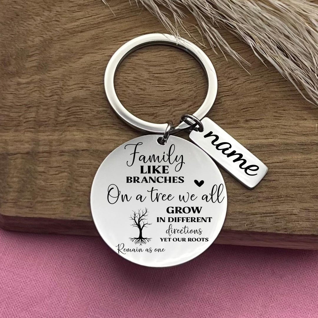 Personalized Family Like Branches Stainless Steel Keychain, Custom ...