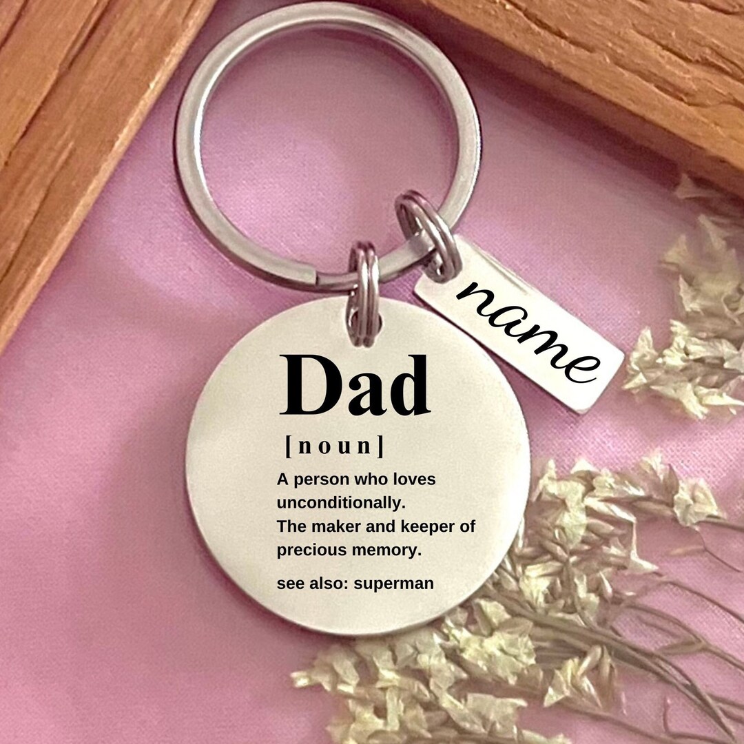 Personalized Dad Definition Stainless Steel Keychain - Custom Dad ...